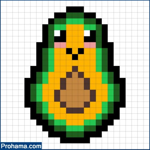 Kawaii Pixel Art | Avocado Pixel Art