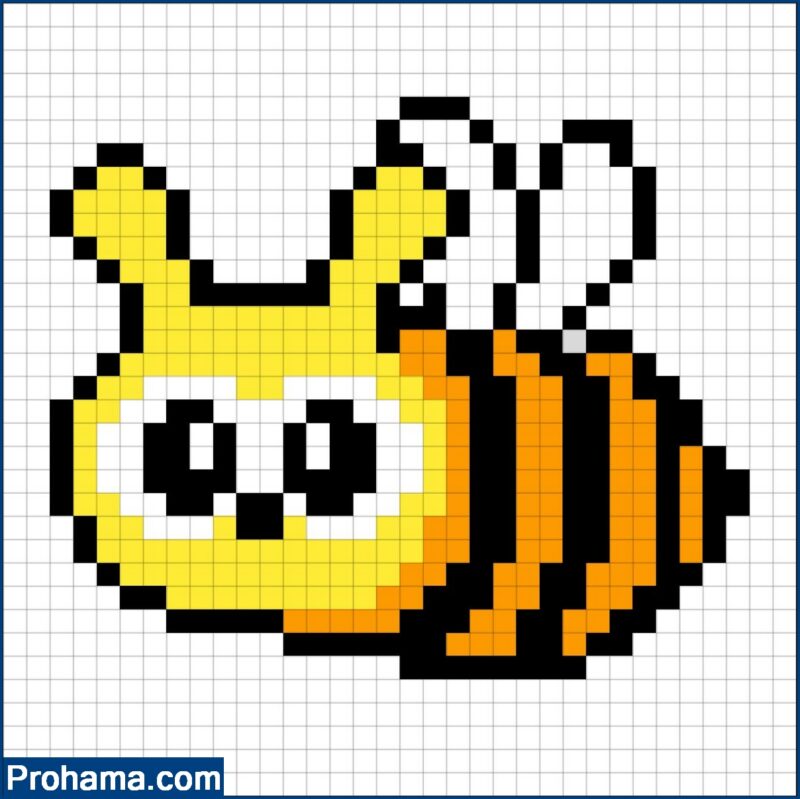 Pixel Art Bee | Cute Pixel Art Animals | 32x32 Pixel Art