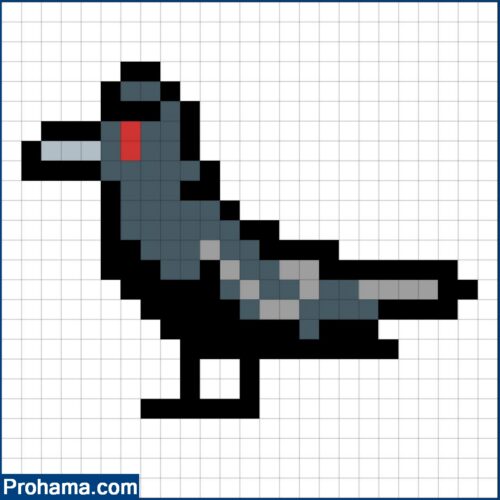 Pixel Art Crow | 20x20 Pixel Art | Easy Pixel Art Bird