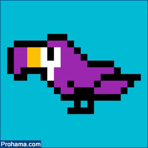 Bird Pixel Art | Simple Pixel Bird | 20x20 Pixel Art