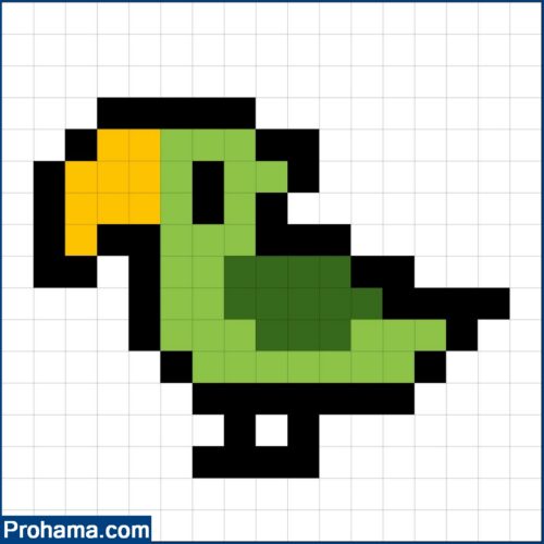 Simple Pixel Art Bird | 15x15 Pixel Art | Easy Easy Pixel Art