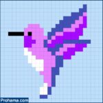 Pixel Art Colibri | Pixel Art 20x20 | Simple Pixel Art Grid