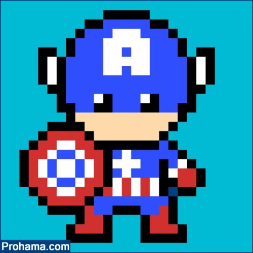 Captain America Pixel Art | Avengers Pixel Art
