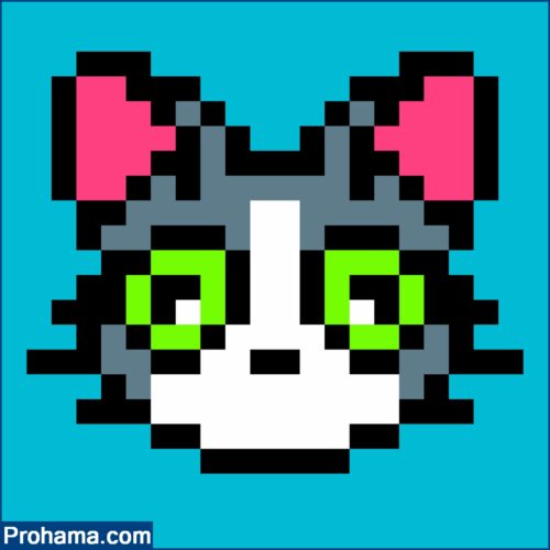 Pixel Art Cat | 20x20 Pixel Art | Easy Pixel Art Grid