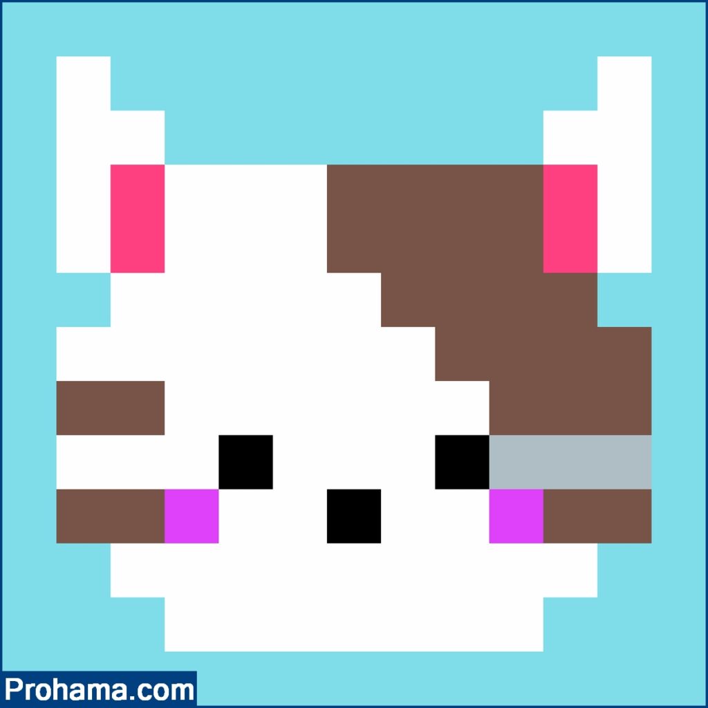 Cute Pixel Art Cat | 10x10 Pixel Art | Easy Easy Pixel Art