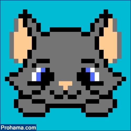 Pixel Art Cat | Easy Cute Pixel Art | Easy Pixel Art Grid