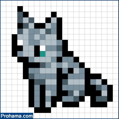 Pixel Art Cat | 16x16 Pixel Art | Easy Pixel Art Grid