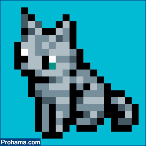 Pixel Art Cat | 16x16 Pixel Art | Easy Pixel Art Grid