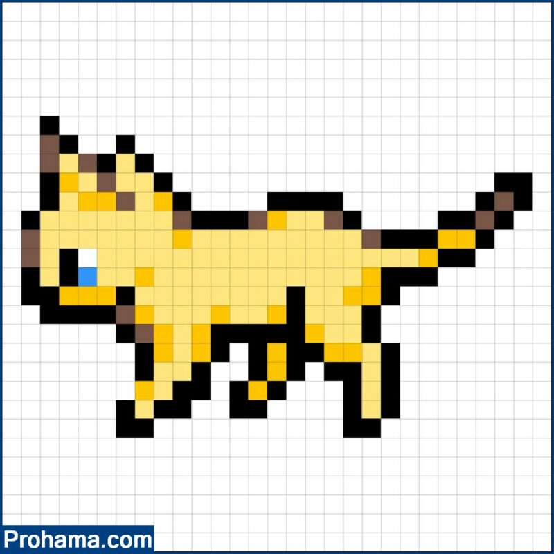 Pixel Art Cat | Facil Pixel Art | Simple Pixel Art Grid