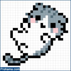 Cute Cat Pixel Art | Easy Pixel Art Grid
