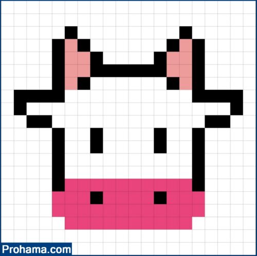 Pixel Art Cow | Facil Pixel Art | Simple Pixel Art Animals