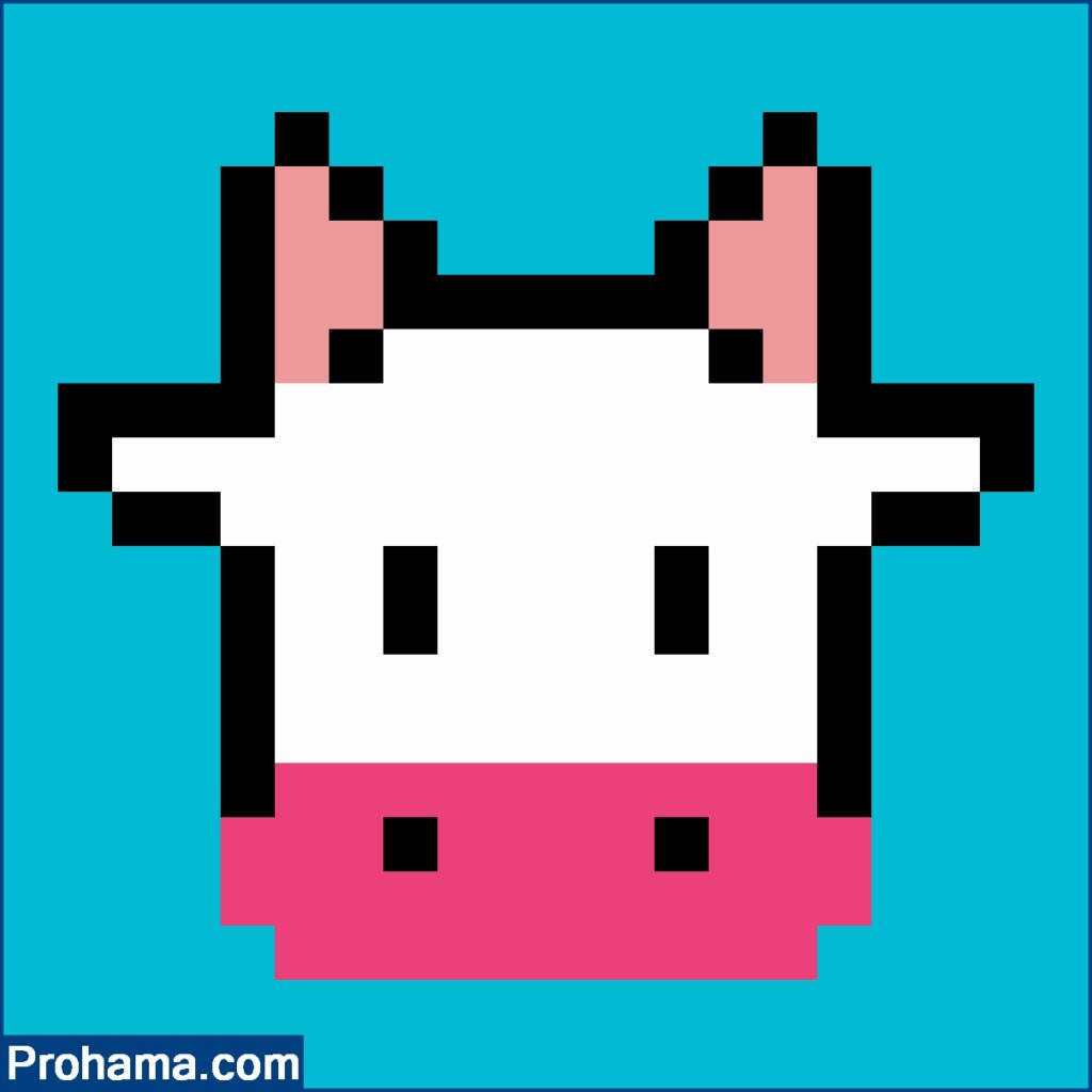 Pixel Art Cow | Facil Pixel Art | Simple Pixel Art Animals