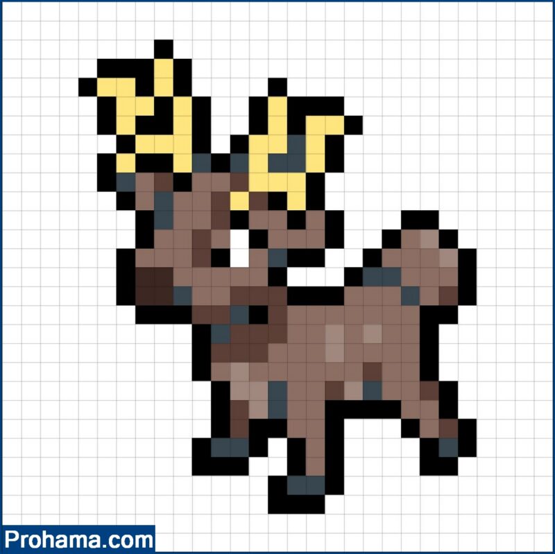 Pixel Art Deer | 20x20 Pixel Art | Simple Pixel Art Animals
