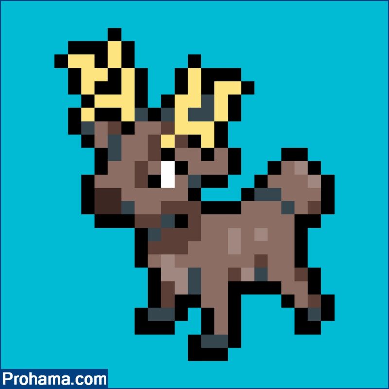 Deer Pixel Art | 25x25 Pixel Art | 8 Bit Pixel Art