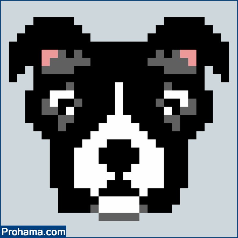 Dog Pixel Art Grid | 24x24 Pixel Art