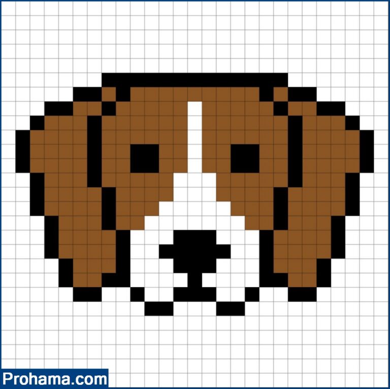 Easy Pixel Art Dog | 20x20 Pixel Art | Simple Pixel Dog