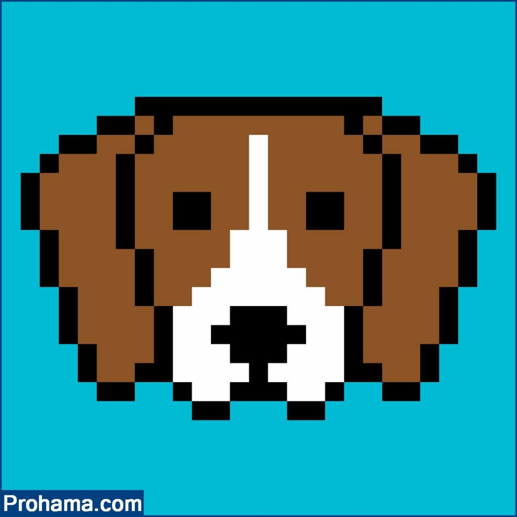 Easy Pixel Art Dog | 20x20 Pixel Art | Simple Pixel Dog