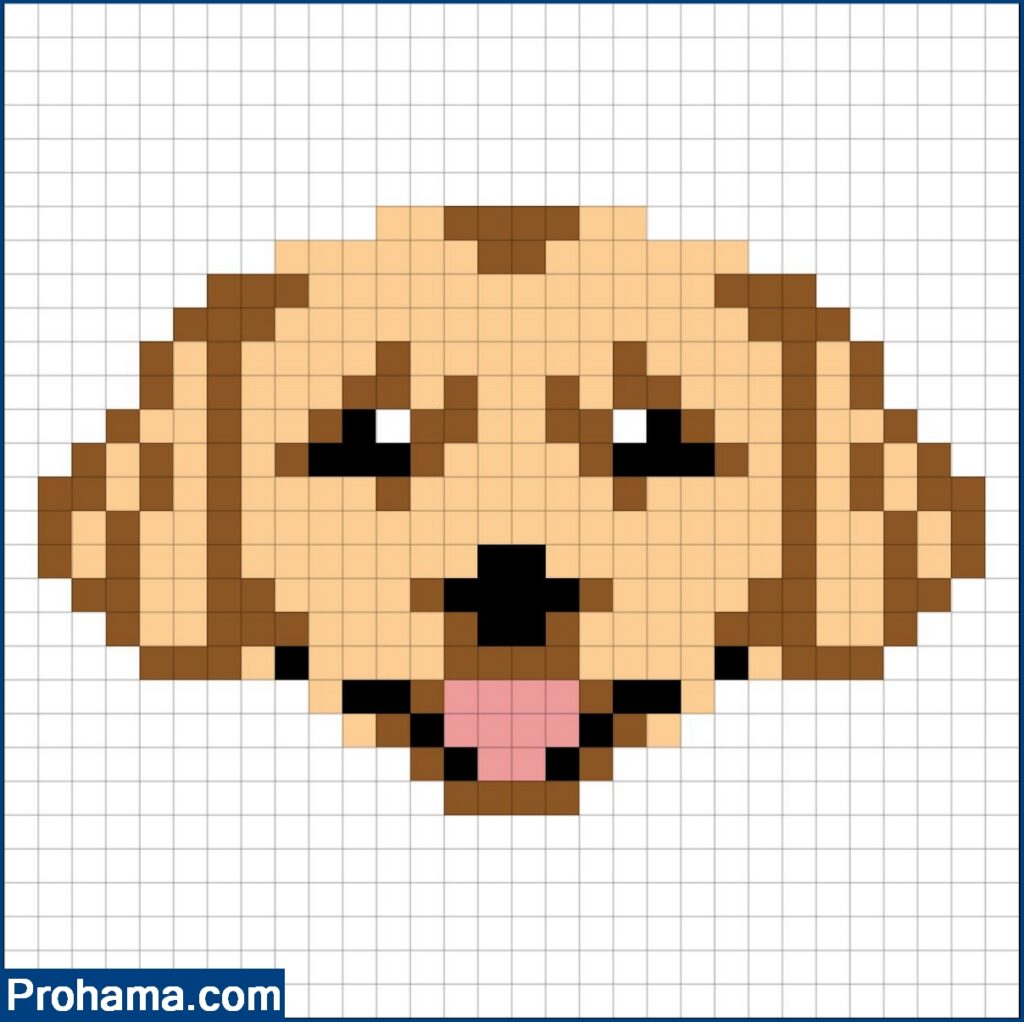 Pixel Art Golden Retriever | Facil Pixel Art | Simple Pixel Art