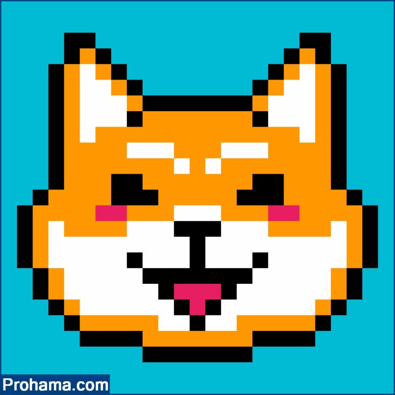 Shiba Inu Pixel Art | Puppy Pixel Art | 24x24 Pixel Art