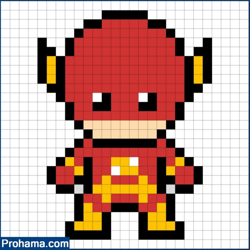 Flash Pixel Art | Super Hero Pixel Art | Pixel Art Ideas