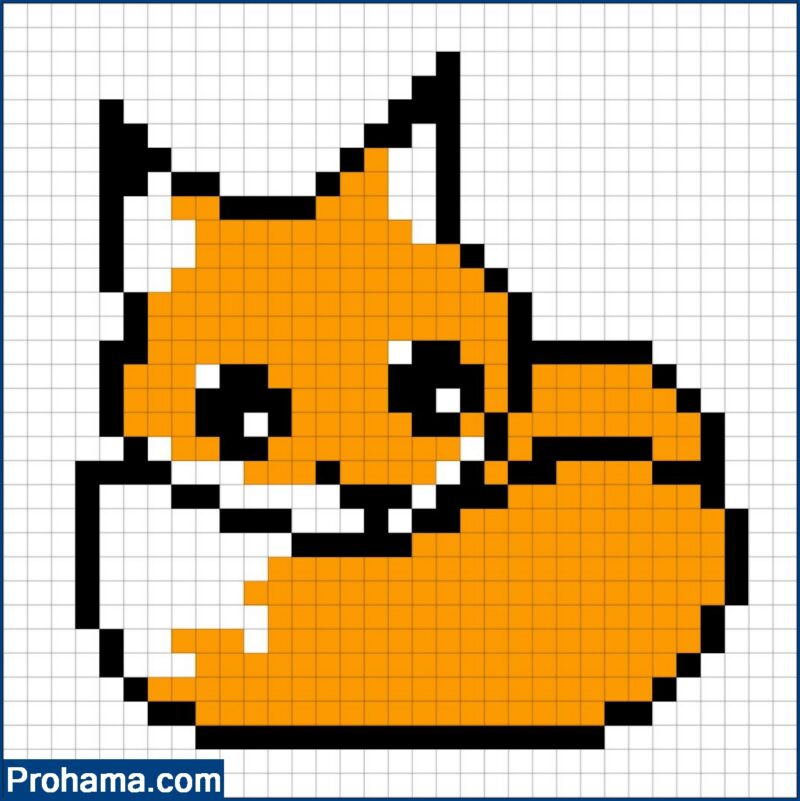 Pixel Art Fox | Easy Cute Pixel Art | Animal Pixel Art