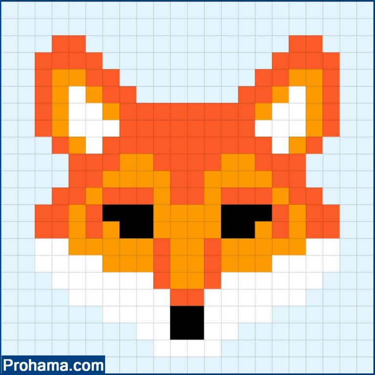 Fox Pixel Art | Easy Easy Pixel Art | Animals Pixel Art