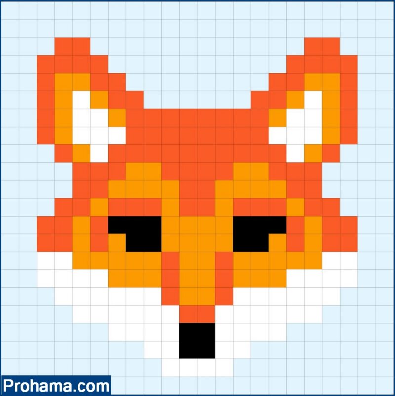 Fox Pixel Art | Easy Easy Pixel Art | Animals Pixel Art