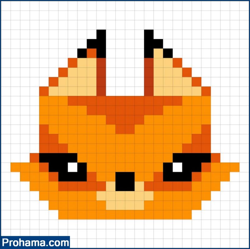 Fox Pixel Art | 20x20 Pixel Art | Slime Pixel Art