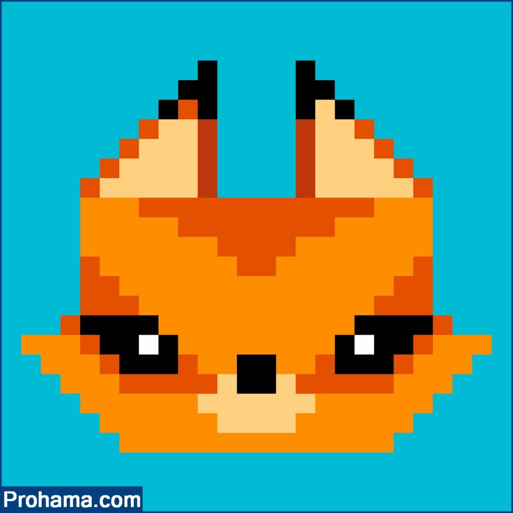 Fox Pixel Art | 20x20 Pixel Art | Slime Pixel Art