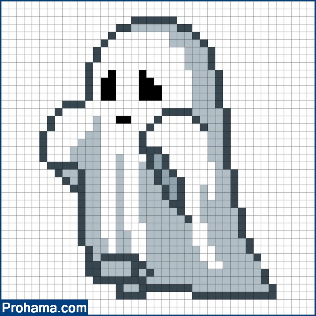 Cute Pixel Art Ghost | Halloween Pixel Art Ideas | Pixilart