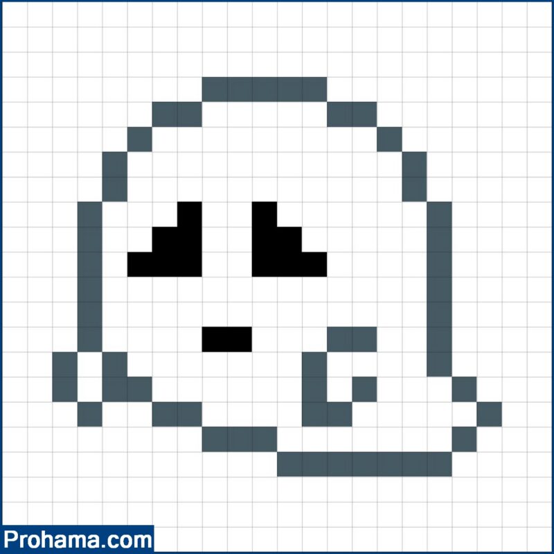 Pixel Art Ghost | Easy Halloween Pixel Art Grid | Simple Pixel Art