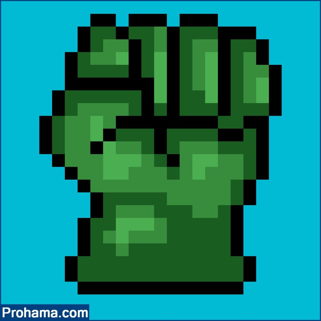 Pixel Art Hulk | Marvel Pixel Art Grid | Avengers Pixel Art