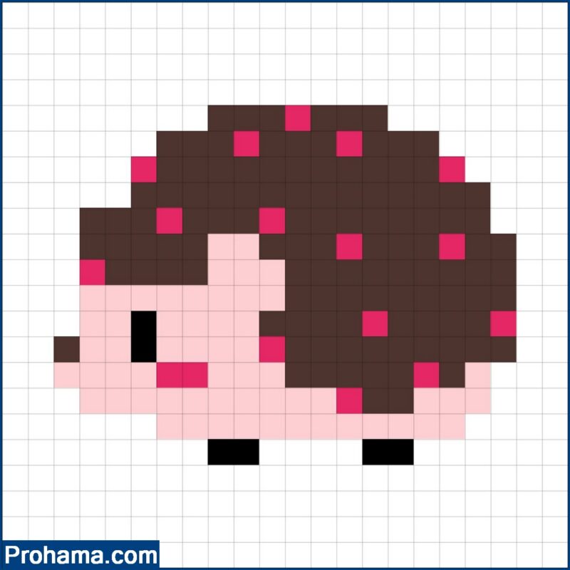 Hedgehog Pixel Art | Easy Pixel Art | Animals Pixel Art
