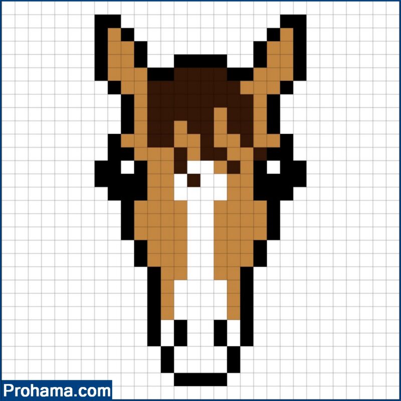 Pixel Horse | Animals Pixel Art | Easy Pixel Art Horse