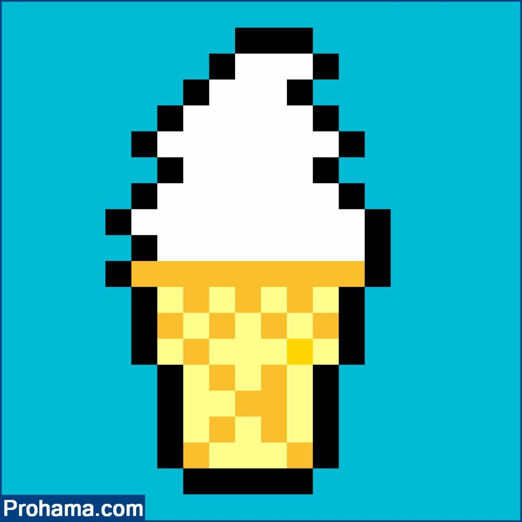 Pixel Art Ice Cream | Easy Easy Pixel Art | Simple Pixel Art Ideas