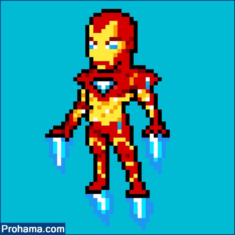 Iron Man Pixel Art | Pixel Art Marvel Avengers