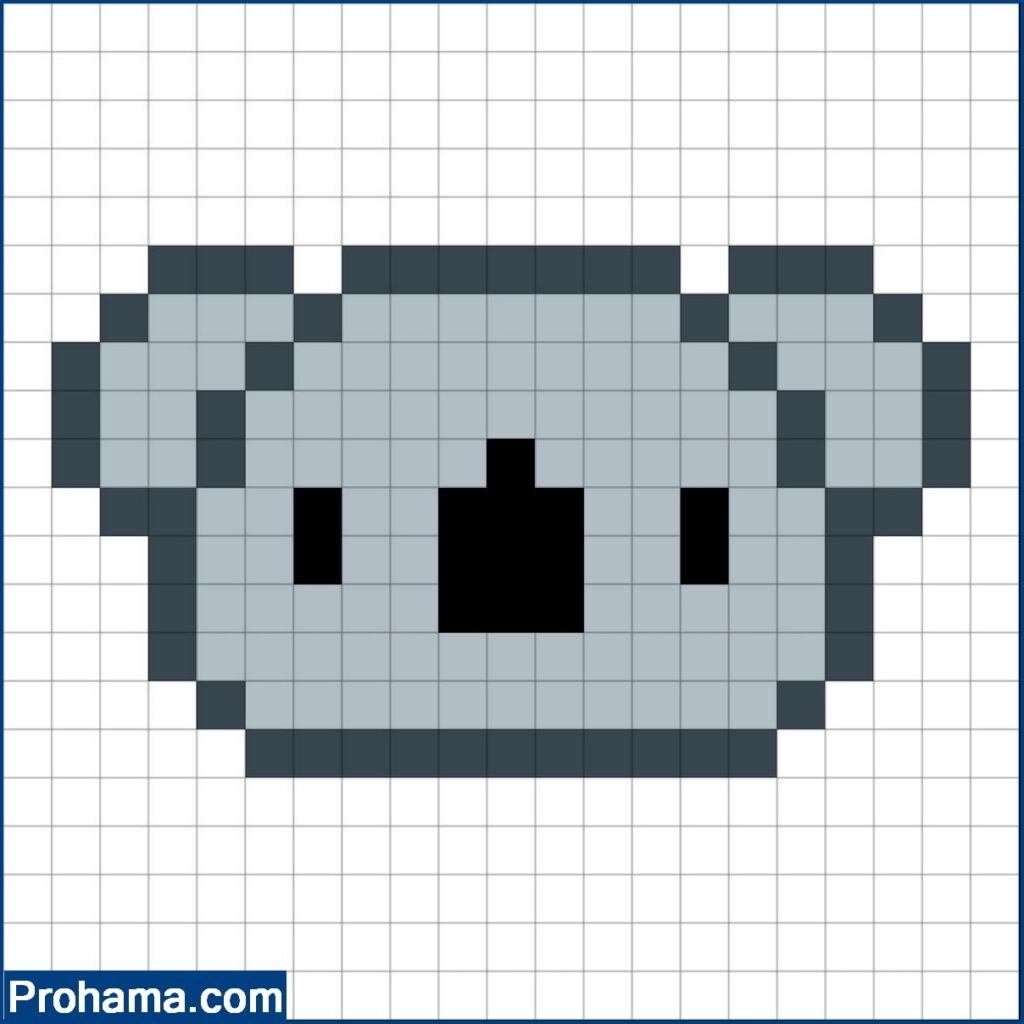 Pixel Art Koala | Easy Beginner Pixel Art | Animals Pixel Art