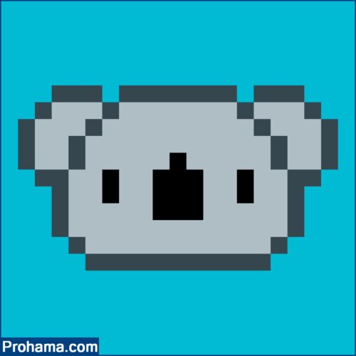 Pixel Art Koala | Easy Beginner Pixel Art | Animals Pixel Art