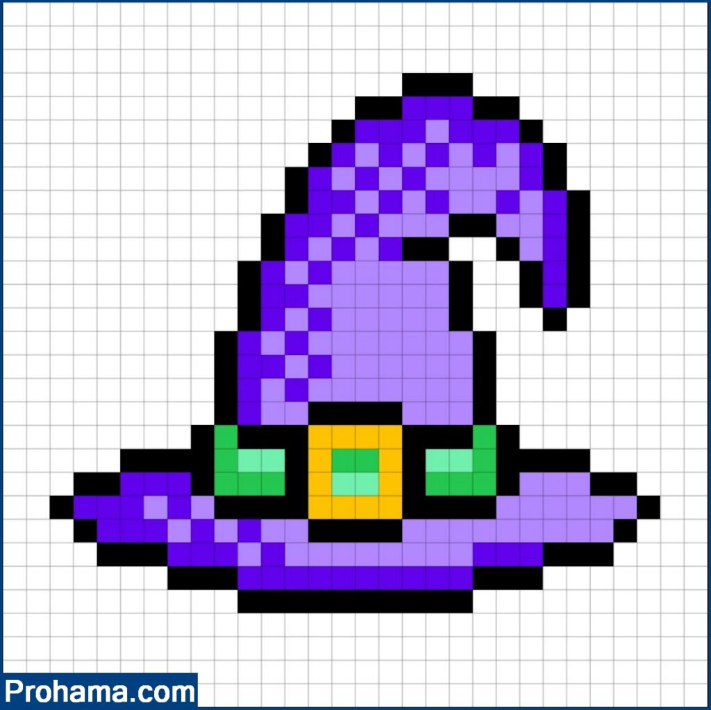 Pixel Art Wizard Hat | Halloween Pixel Art Ideas | Pixel Art Grid