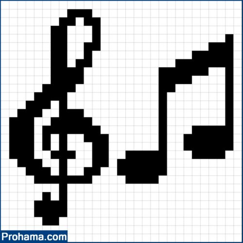 Pixel Music | Music Note Pixel Art