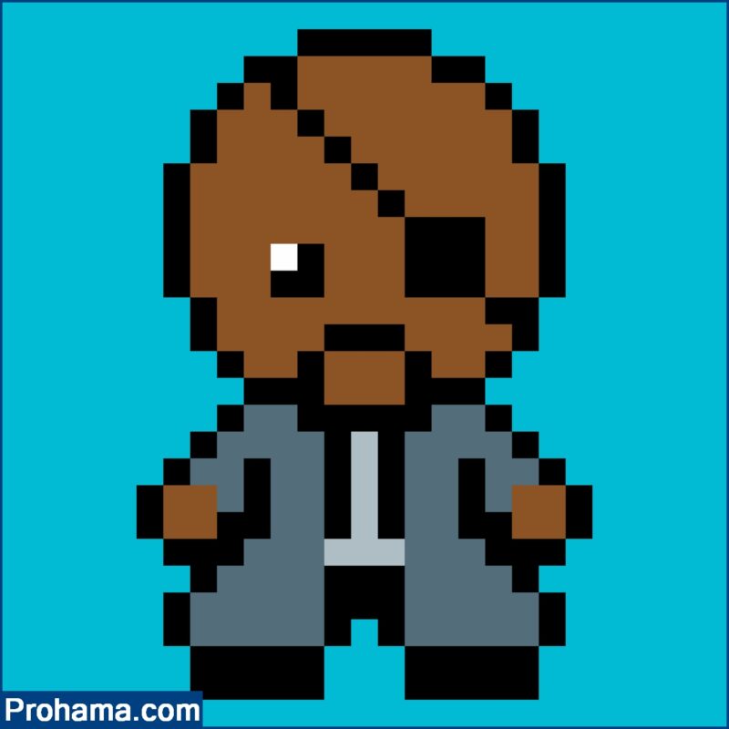 Nick Fury Pixel Art | Marvel Pixel Art