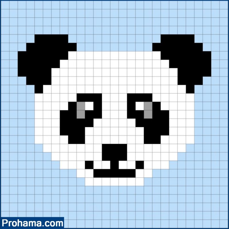 Panda Pixel Art | Facil Pixel Art | Animals Pixel Art