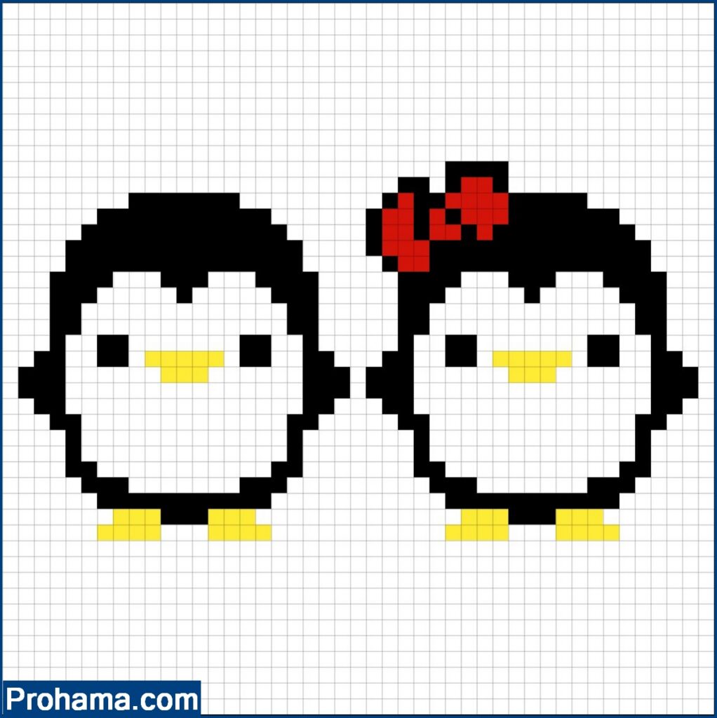 Penguin Pixel Art | Cute Pixel Art | Animals Pixel Art