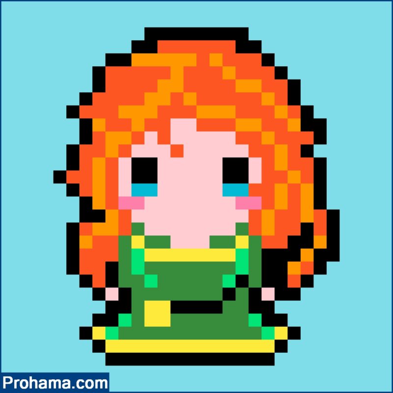 Pixel Art Merida | Disney Pixel Art | Easy Pixel Art Idea