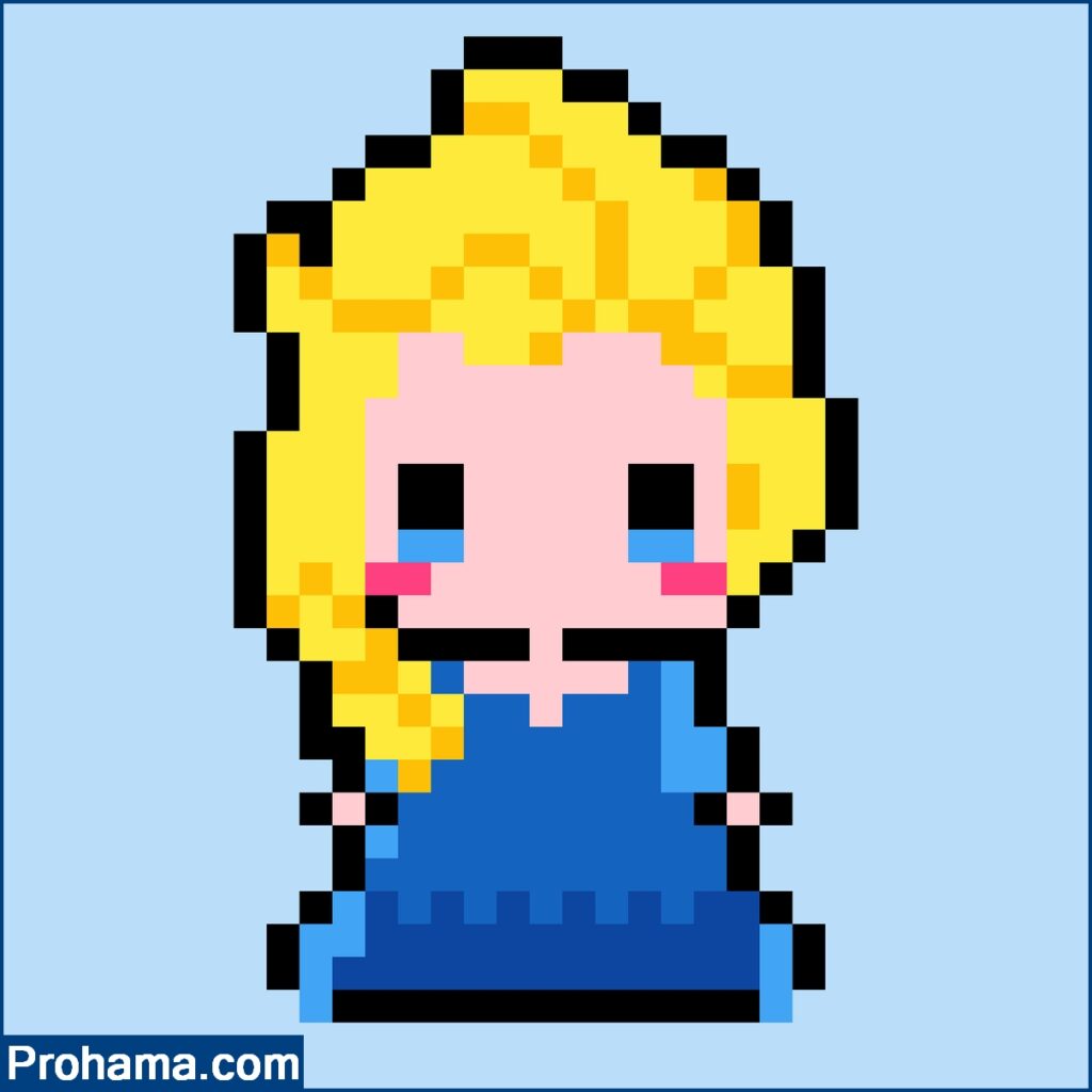Elsa Pixel Art | Frozen Pixel Art | Easy Pixel Art Ideas