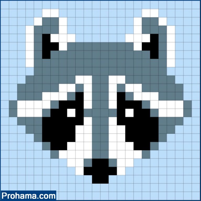 Raccoon Pixel Art | Animals Pixel Art