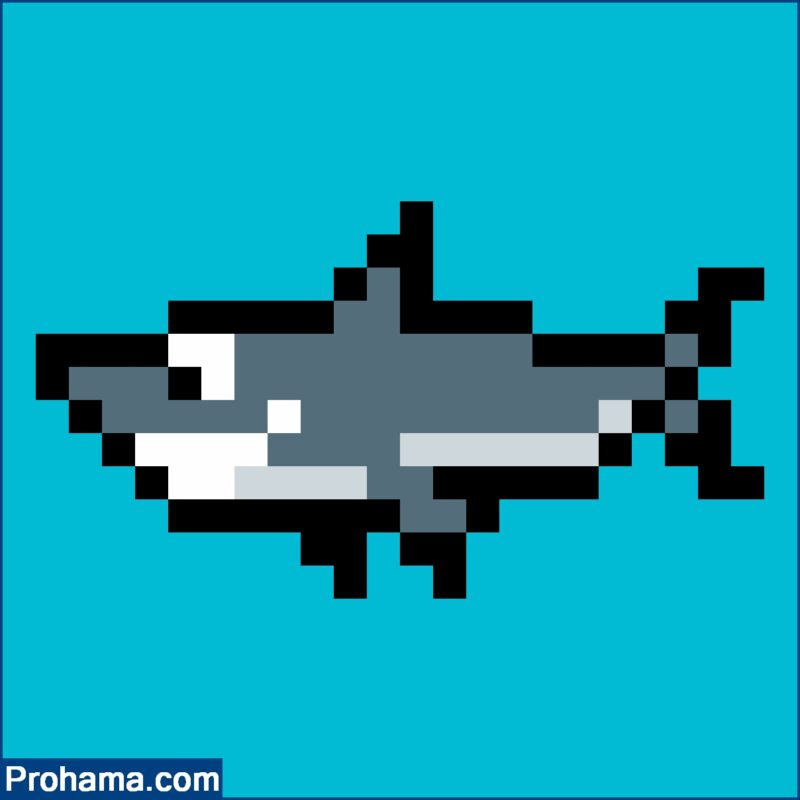 Easy Shark Pixel Art | Facil Pixel Art | Animals Pixel Art