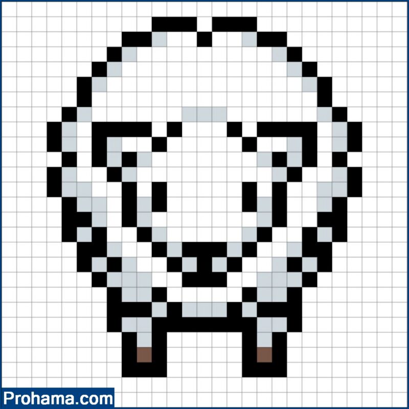 Sheep pixel art | Facil Pixel Art | Animals Pixel Art