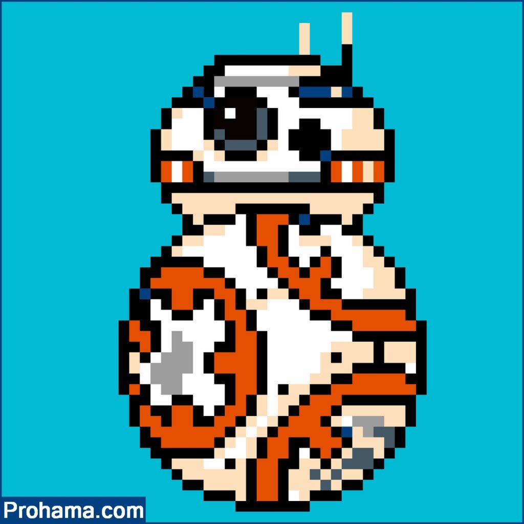 Pixel Art Star Wars | BB-8 Pixel Art | Cool Ideas For Pixel Art