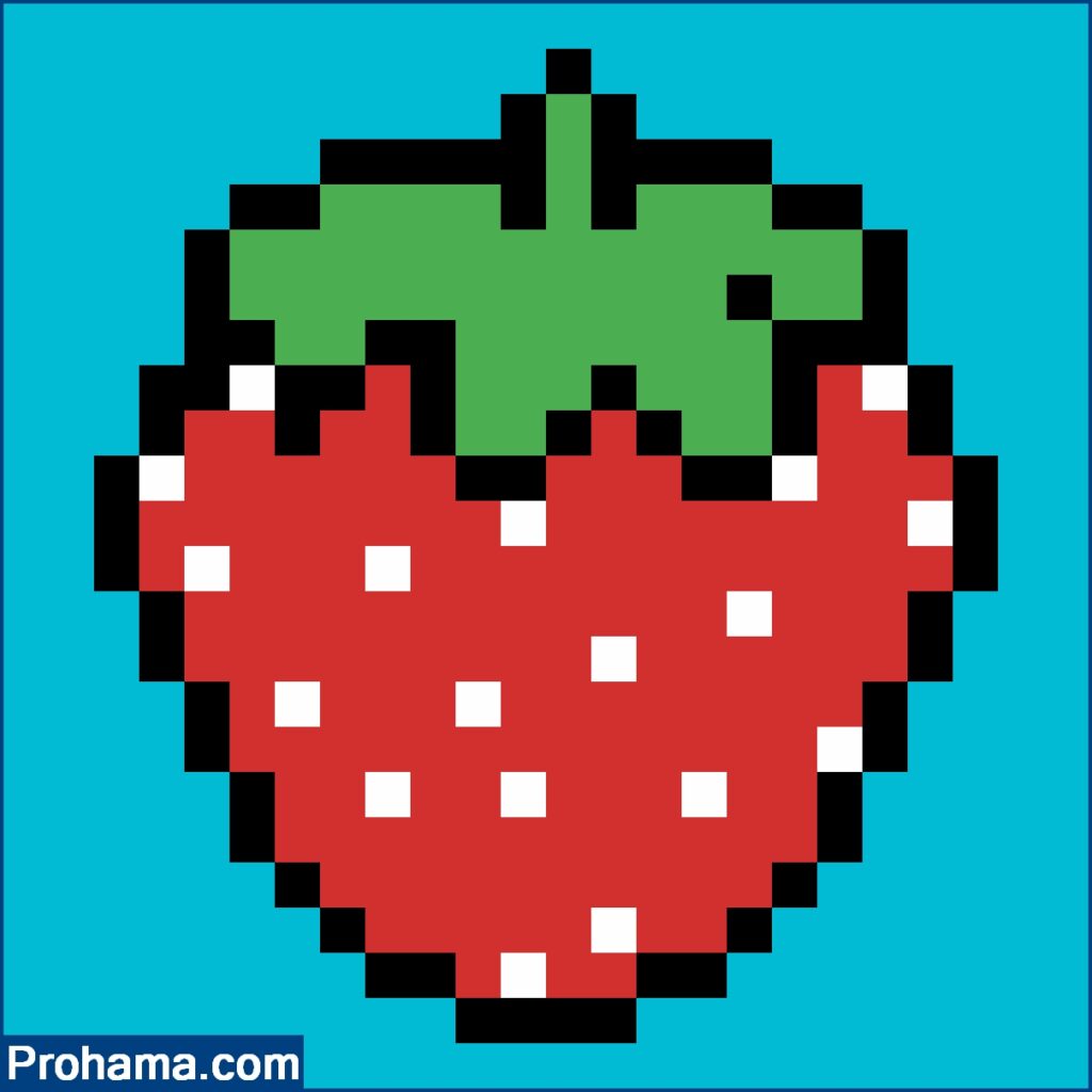 Strawberry Pixel Art | Pixel Art Fruit | Easy Pixel Art Easy